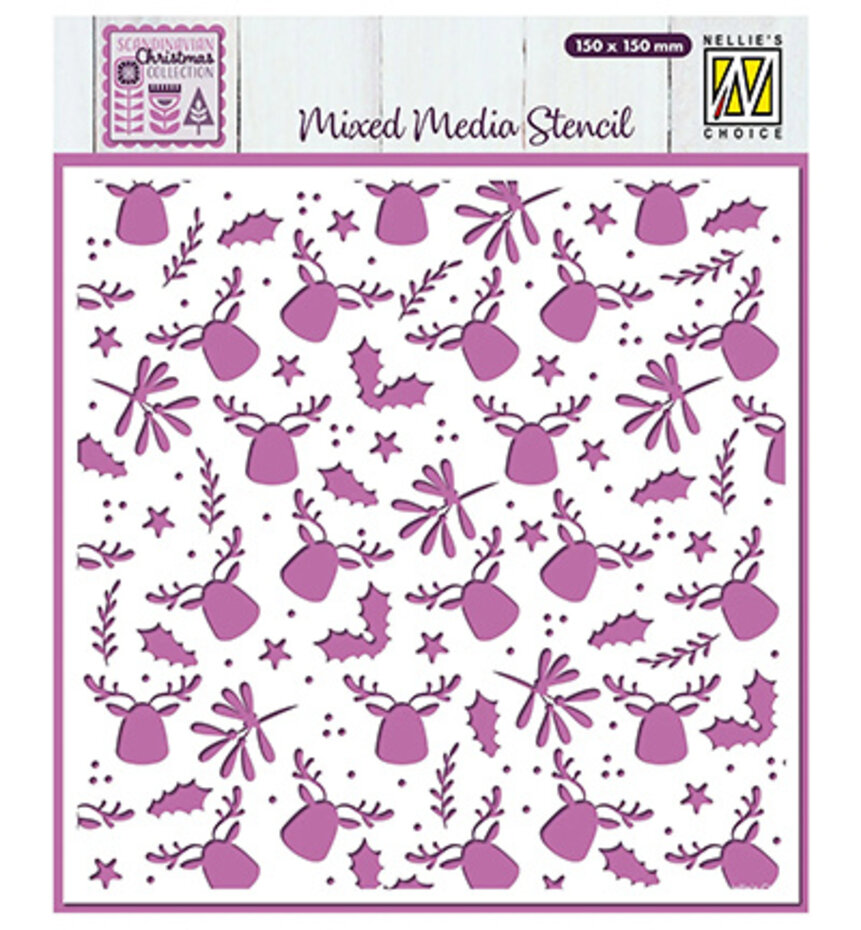 Nellie Snellen Masking Stencil Moose (MMS4K-072) - Paperpads.nl