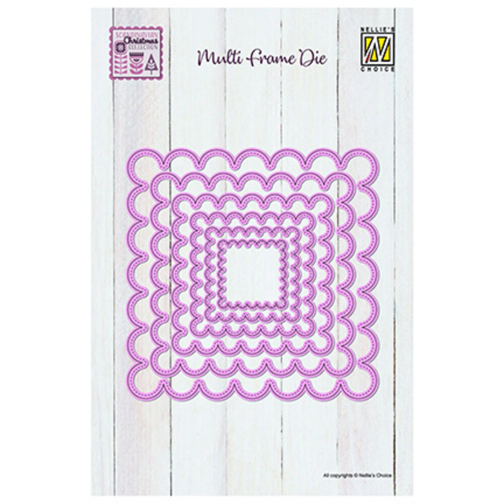 Nellie Snellen Multi Frame Dies Scalloped Square (MFD165) - Paperpads.nl