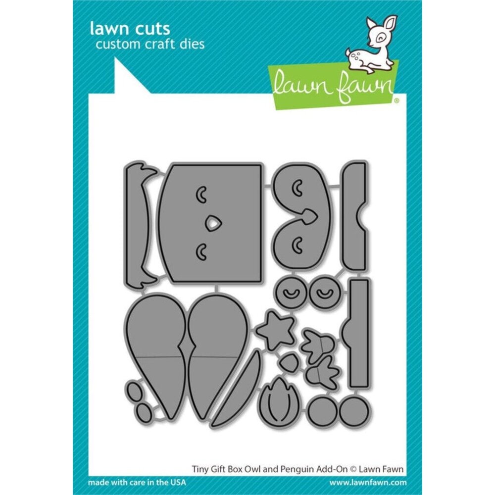 Lawn Fawn Tiny Gift Box Owl and Penguin Add-On Dies (LF3531) - Paperpads.nl