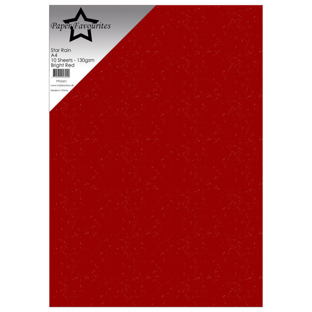 Paper Favourites Bright Red A4 Star Rain (PFSS601) - Paperpads.nl