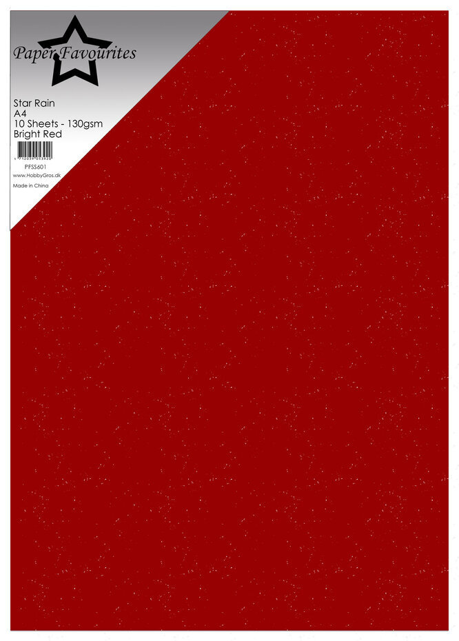 Paper Favourites Bright Red A4 Star Rain (PFSS601) - Paperpads.nl