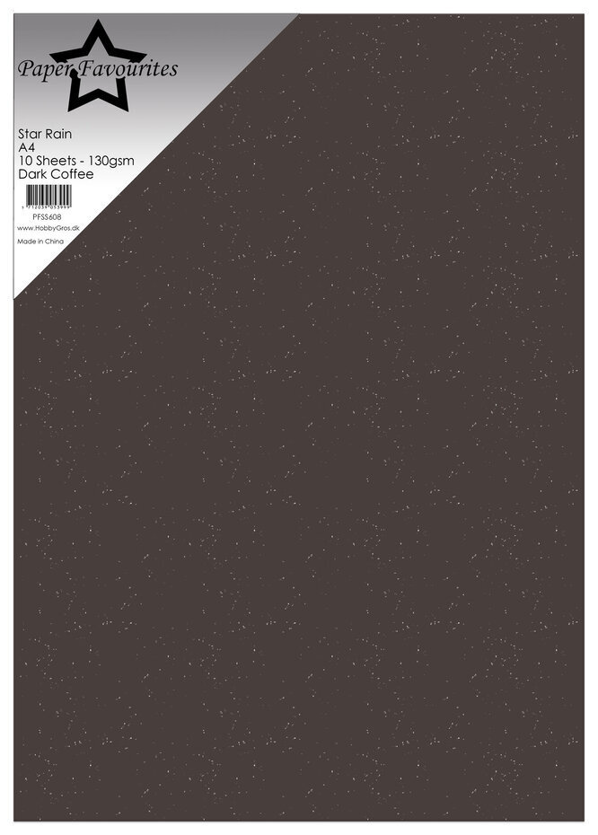 Paper Favourites Dark Coffee A4 Star Rain (PFSS608) - Paperpads.nl