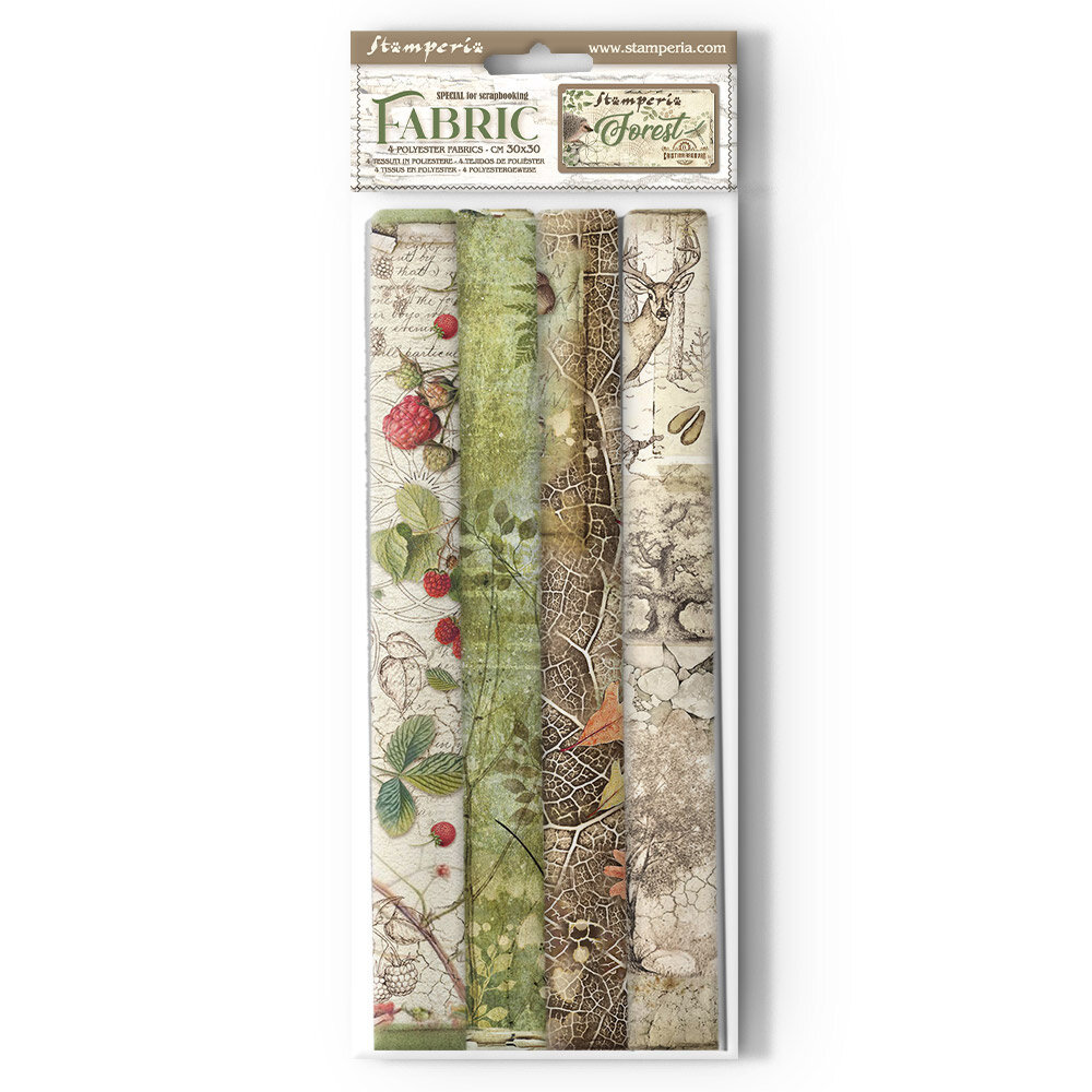 Stamperia Forest 12x12 Inch Fabric Sheets (SBPLT35) - Paperpads.nl