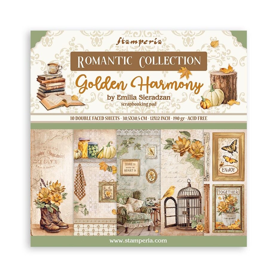 Stamperia Golden Harmony 12x12 Inch Paper Pack (SBBL160) - Paperpads.nl
