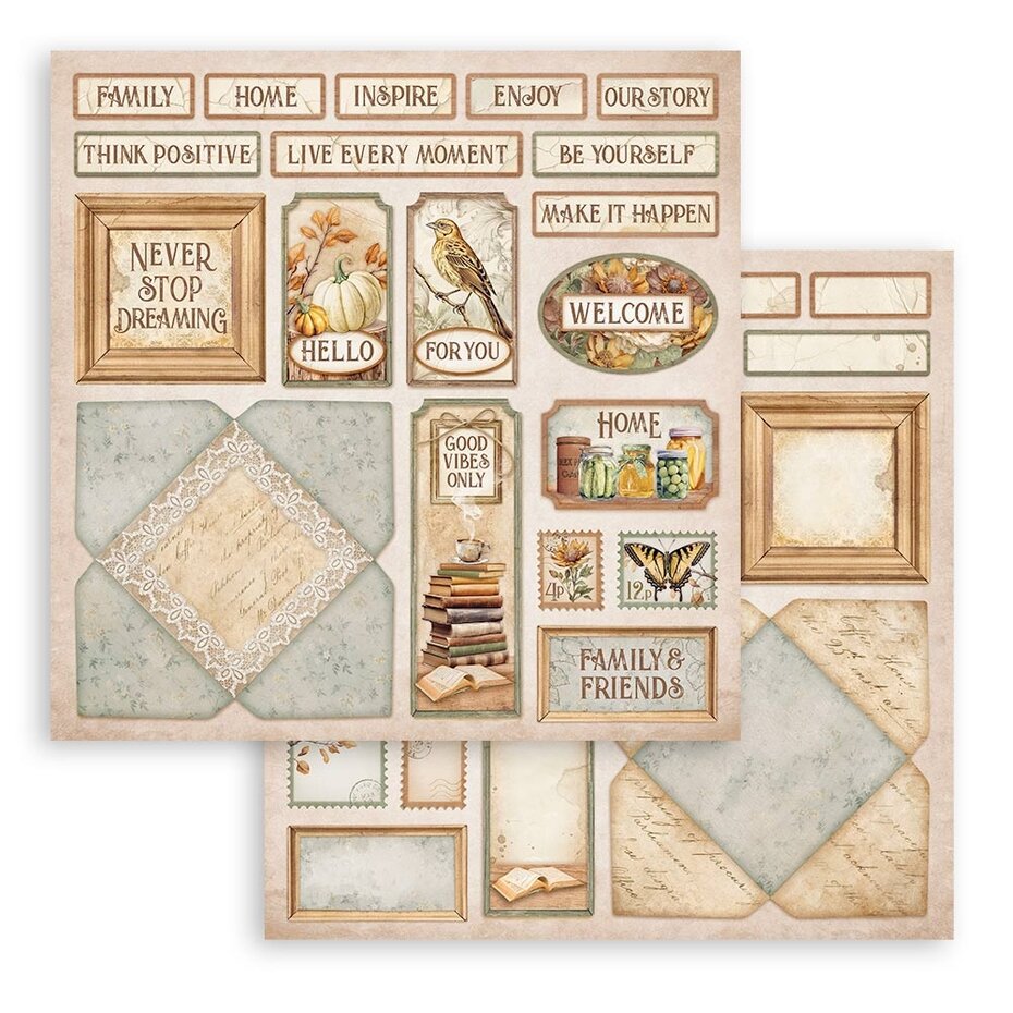 Stamperia Golden Harmony 12x12 Inch Paper Pack (SBBL160) - Paperpads.nl