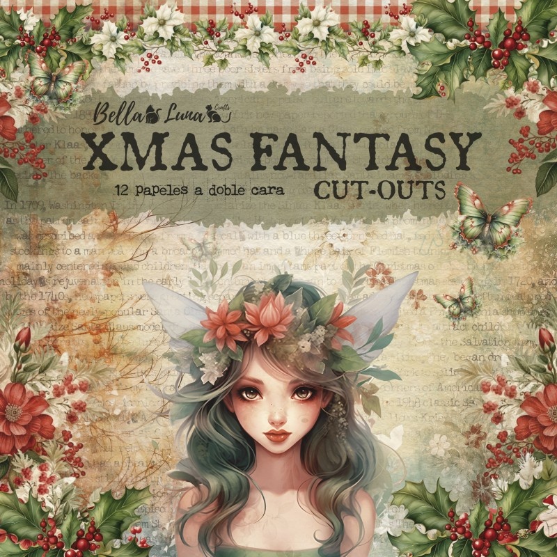 BellaLuna Crafts Xmas Fantasy Cut-Outs 8x8 Inch Collection Pack ...