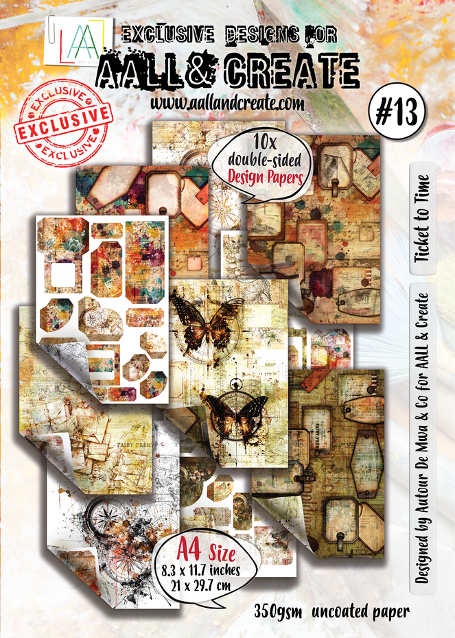 AALL and Create Design Paper A4 Ticket to Time (AALL-PA-013) - Paperpads.nl