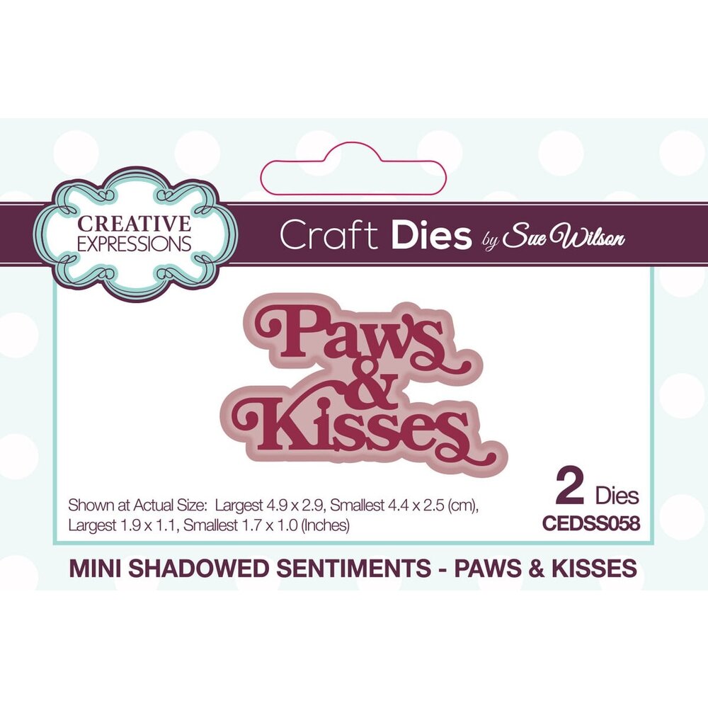 Creative Expressions Sue Wilson Craft Die Paws & Kisses (CEDSS058 ...