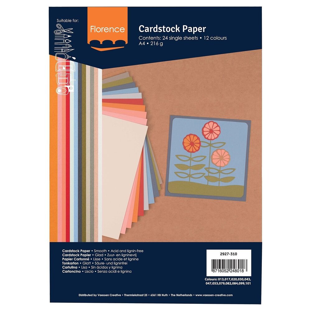 Vaessen Creative Florence Scandinavian A4 Cardstock Paper Pack (2927-3 - Paperpads.nl