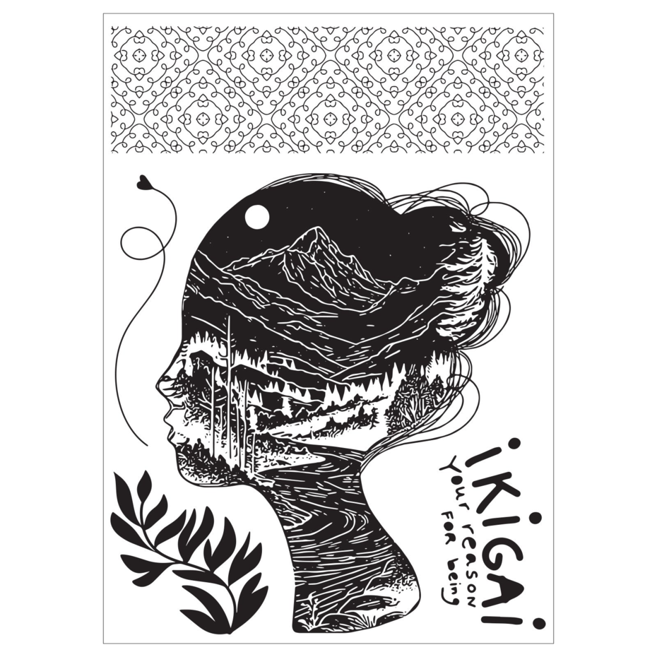 Sizzix Cat Kerr Stencil & Stamp Ikigai (666756) - Paperpads.nl
