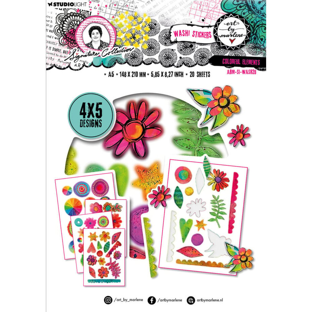 Studio Light Signature Collection Washi Sticker Sheets Colorful Elemen ...