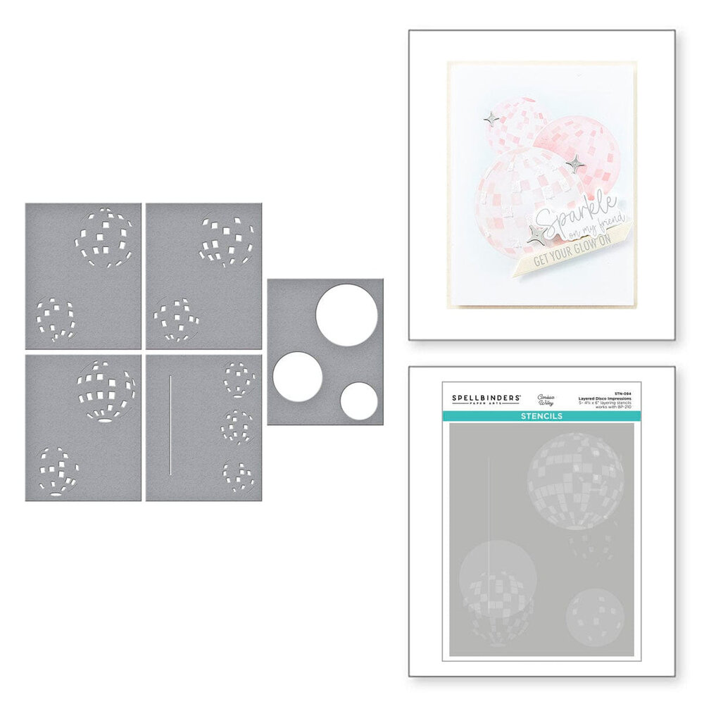 Spellbinders Shine Bright Disco Impressions Layered Stencil (STN-094 ...