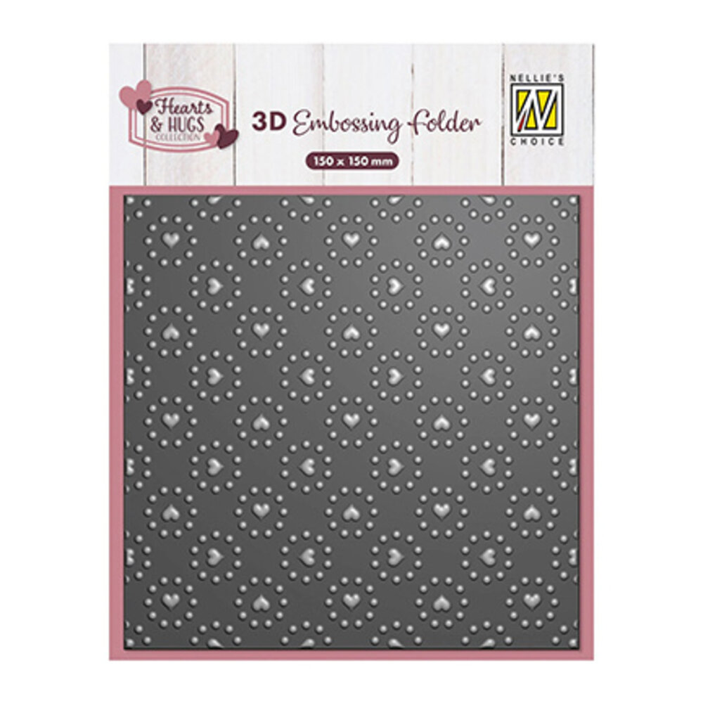 Nellie Snellen 3D Embossing Folder Hearts & Dots (EF3D0103) - Paperpads.nl