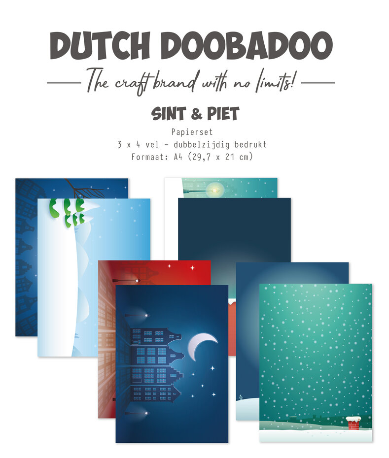 Dutch Doobadoo Sint en Piet A4 Paper Pack (473.005.071) - Paperpads.nl