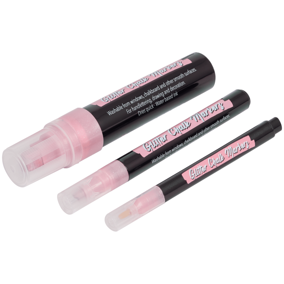 DécoTime Chalk Markers Pink Glitter (3206290) - Paperpads.nl