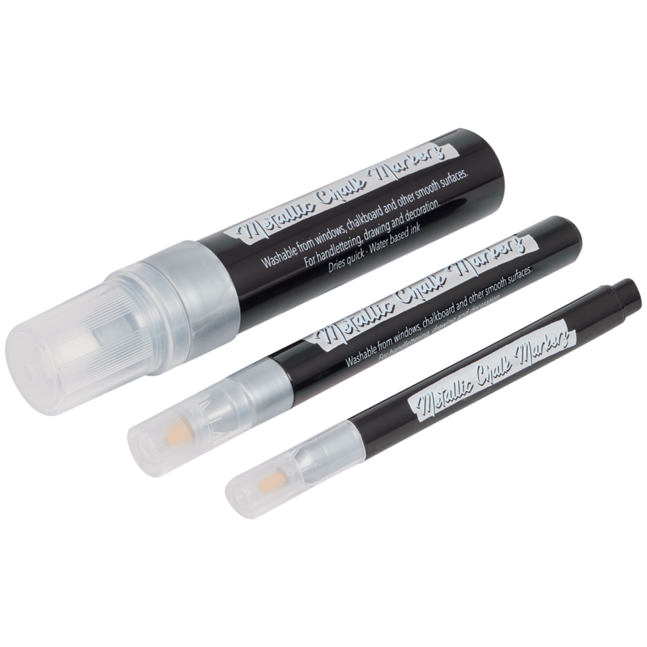 DécoTime Chalk Markers Silver Metallic (3206290) - Paperpads.nl