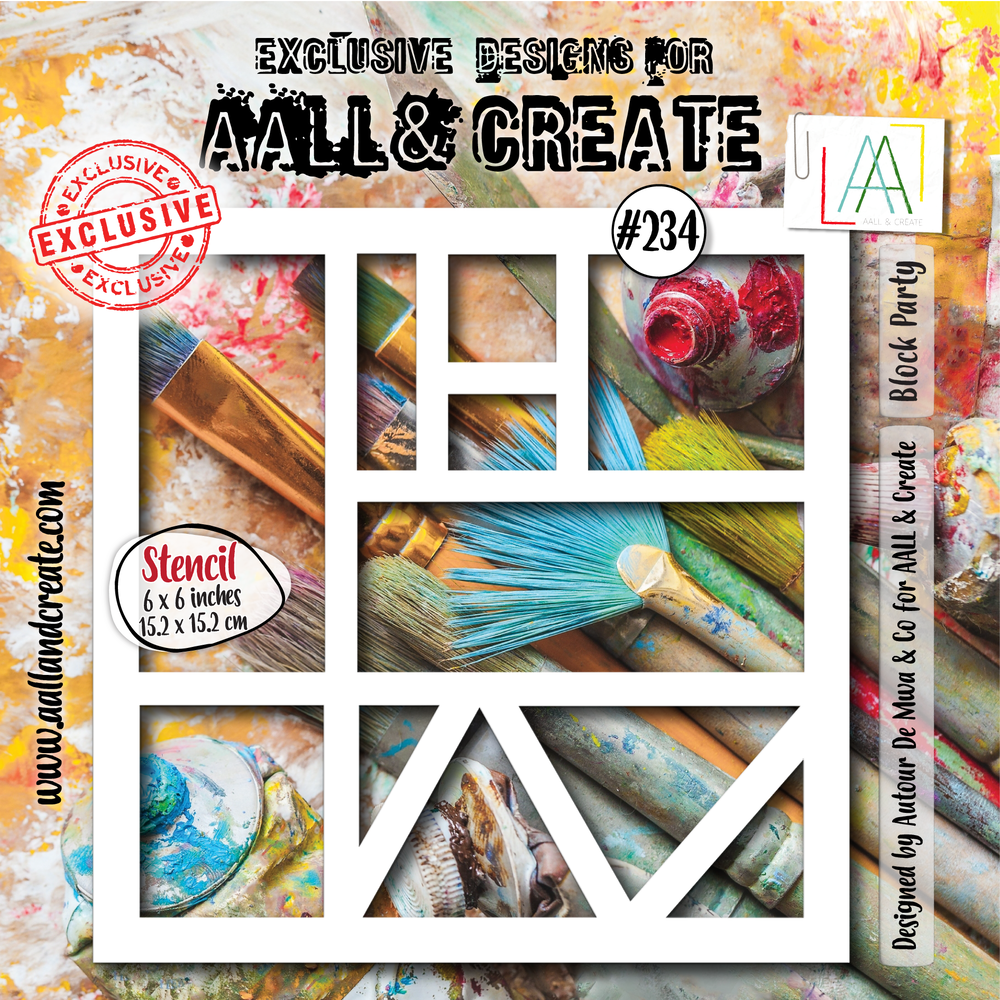 AALL and Create Masking Stencil 6x6 Inch Block Party (AALL-PC-234 ...
