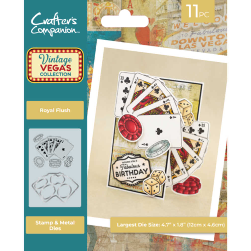 Crafter's Companion Vintage Vegas Stamp & Die Royal Flush (VV-STD-ROFL ...