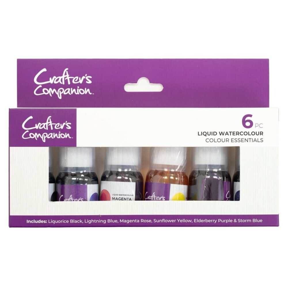 Crafter's Companion Liquid Watercolours Colour Essentials (6pcs) (CC-M ...