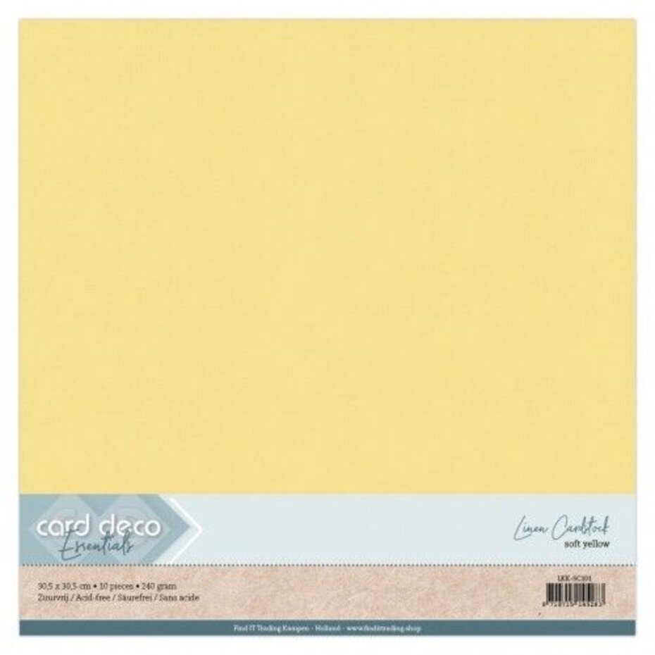 Card Deco Linen Cardstock Soft Yellow 10 Vel 30,5x30,5 cm (LKK-SC101 ...