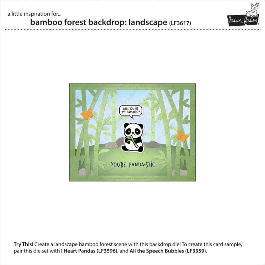 Lawn Fawn Bamboo Forest Backdrop: Landscape Dies (LF3617) - Paperpads.nl