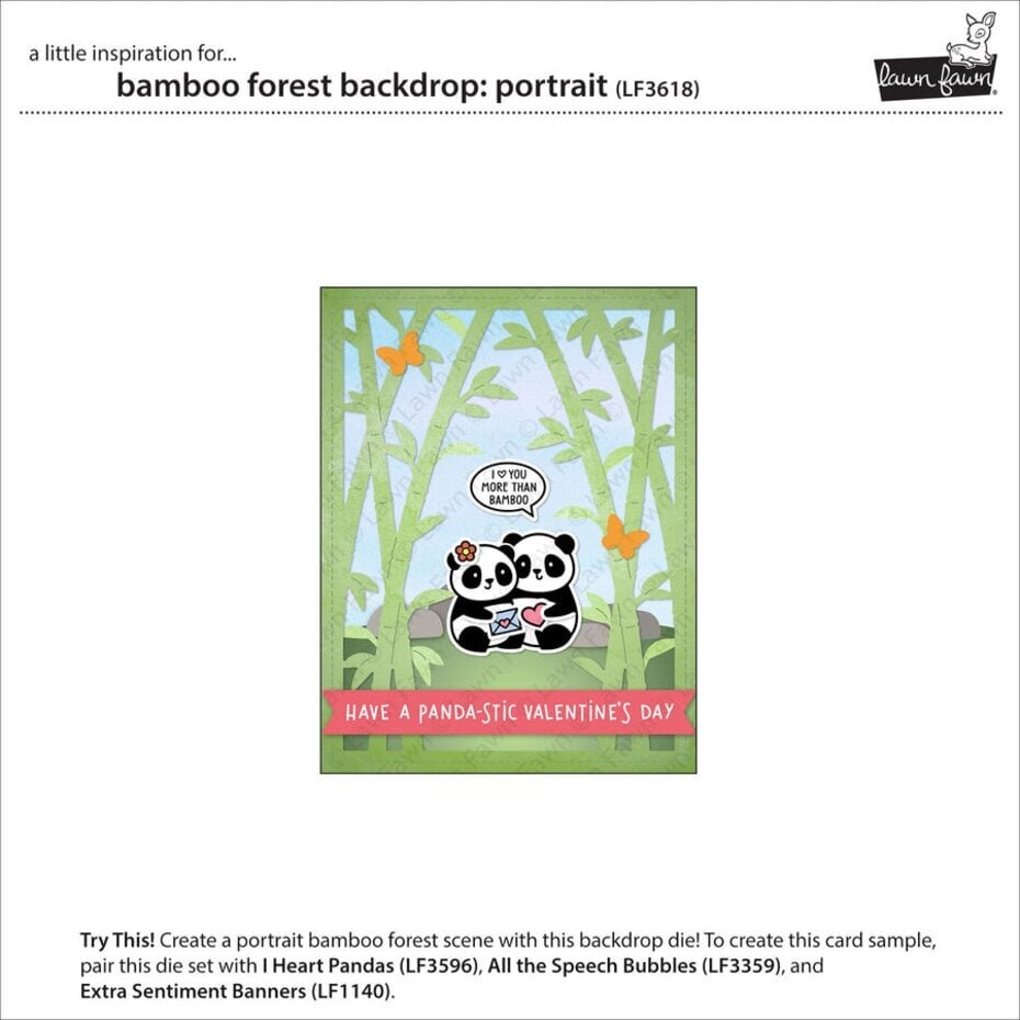 Lawn Fawn Bamboo Forest Backdrop: Portrait Dies (LF3618) - Paperpads.nl