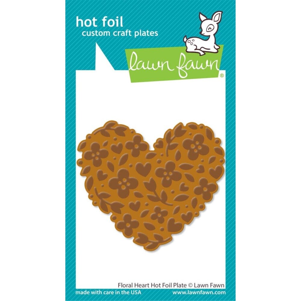 Lawn Fawn Floral Heart Hot Foil Plates (LF3620) - Paperpads.nl