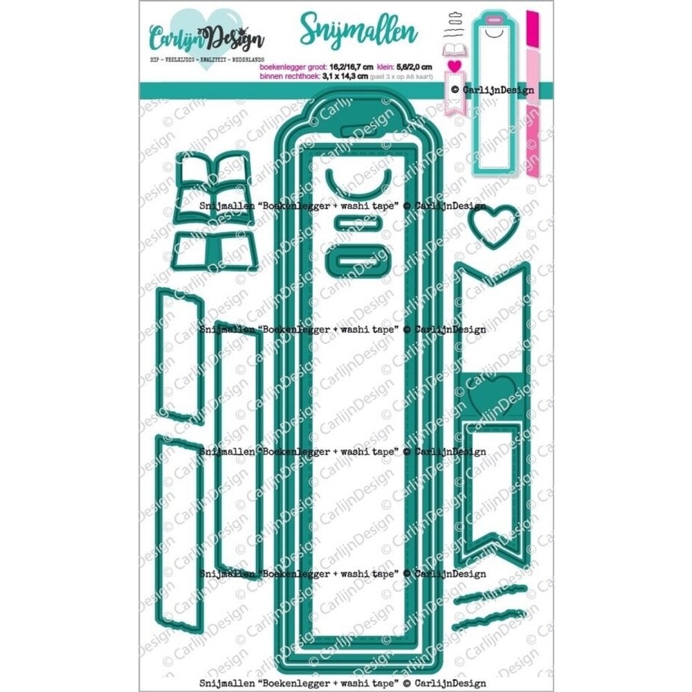 CarlijnDesign Snijmallen Boekenlegger & Washi Tape (CDSN-0287 ...