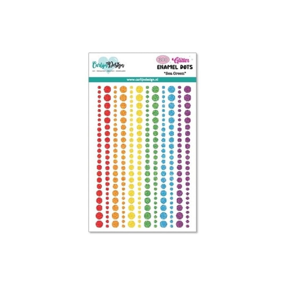 CarlijnDesign Glitter Enamel Dots Rainbow (CDED-0003) - Paperpads.nl