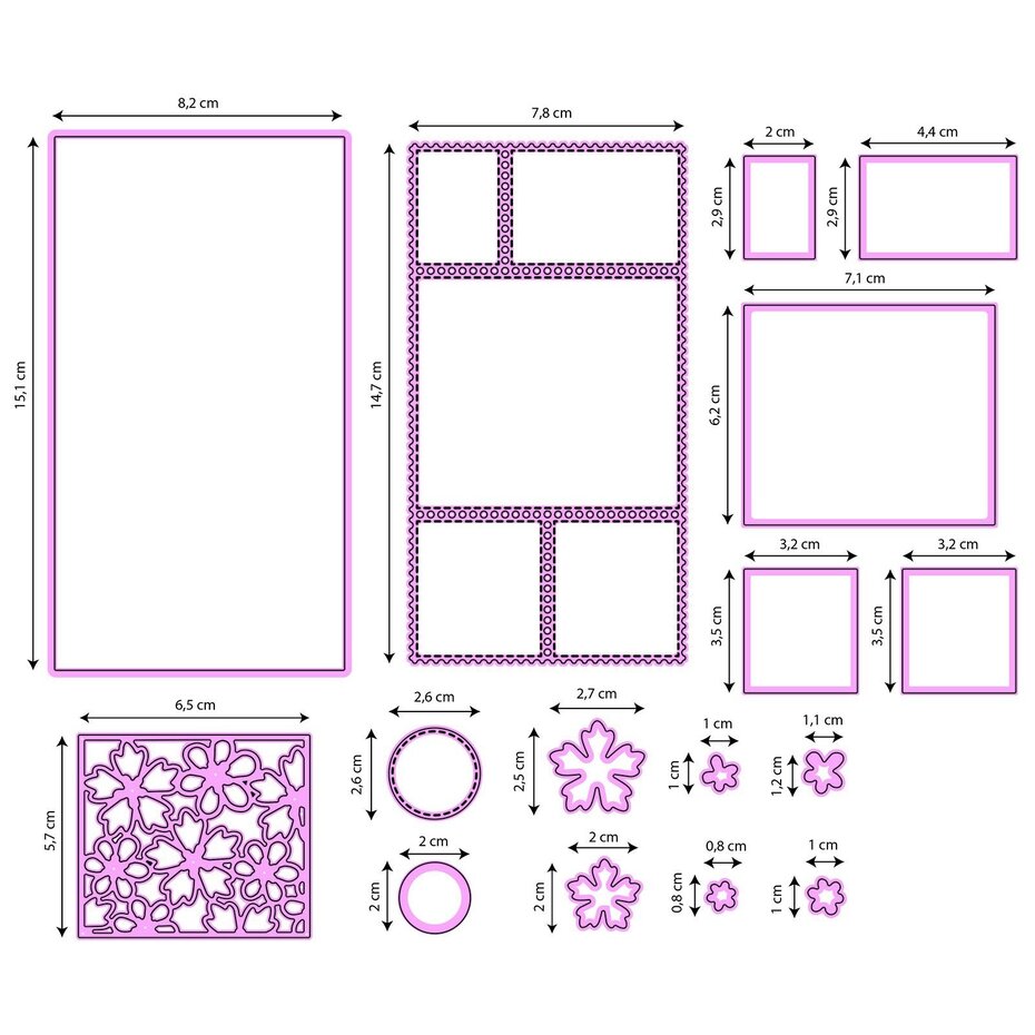 Nellie Snellen Multi Frame Dies Slimline Flowers (MFD176) - Paperpads.nl