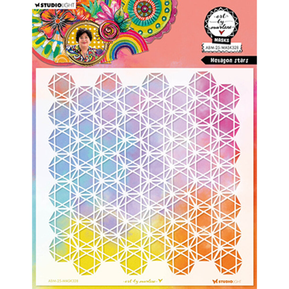 Studio Light Essentials Masking Stencil Hexagon Stars (ABM-25-MASK328 ...
