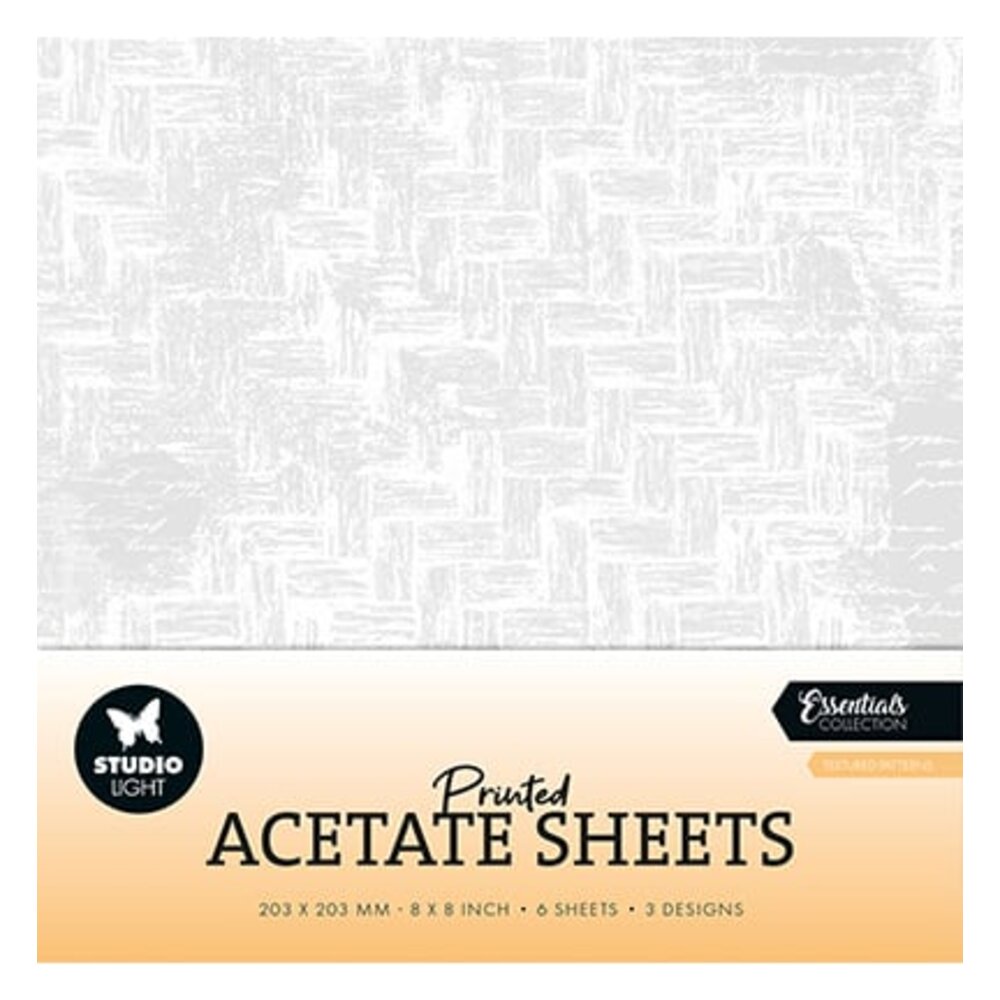 Studio Light Essentials Acetate Sheets 8x8 Inch Textured Patterns (SL ...