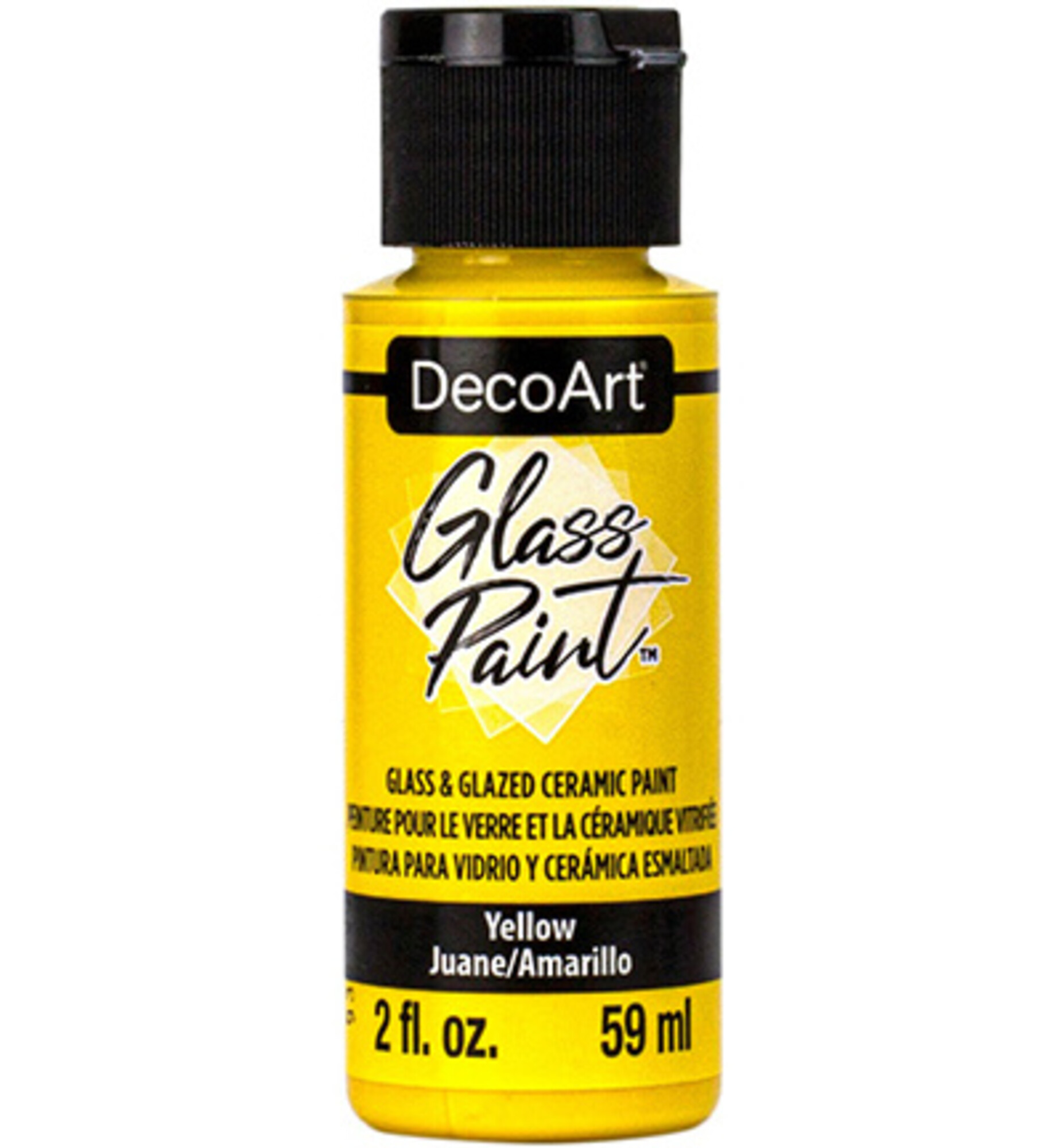 DecoArt Glass Paint Yellow (DGP06) - Paperpads.nl