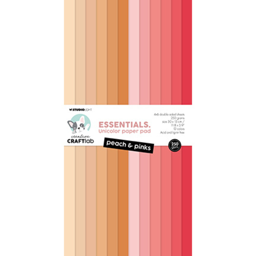 Creative Craftlab Essentials Peach & Pinks Slimline Unicolor Paper Pad ...