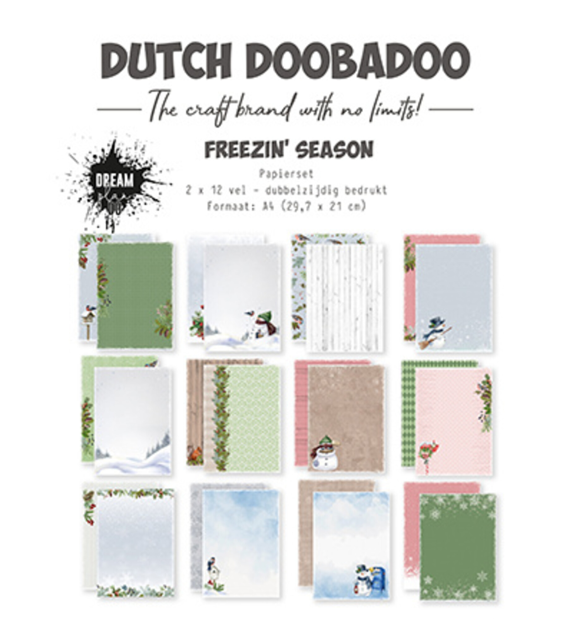 Dutch Doobadoo Freezin' Season A4 Paper Pack (473.005.074) - Paperpads.nl