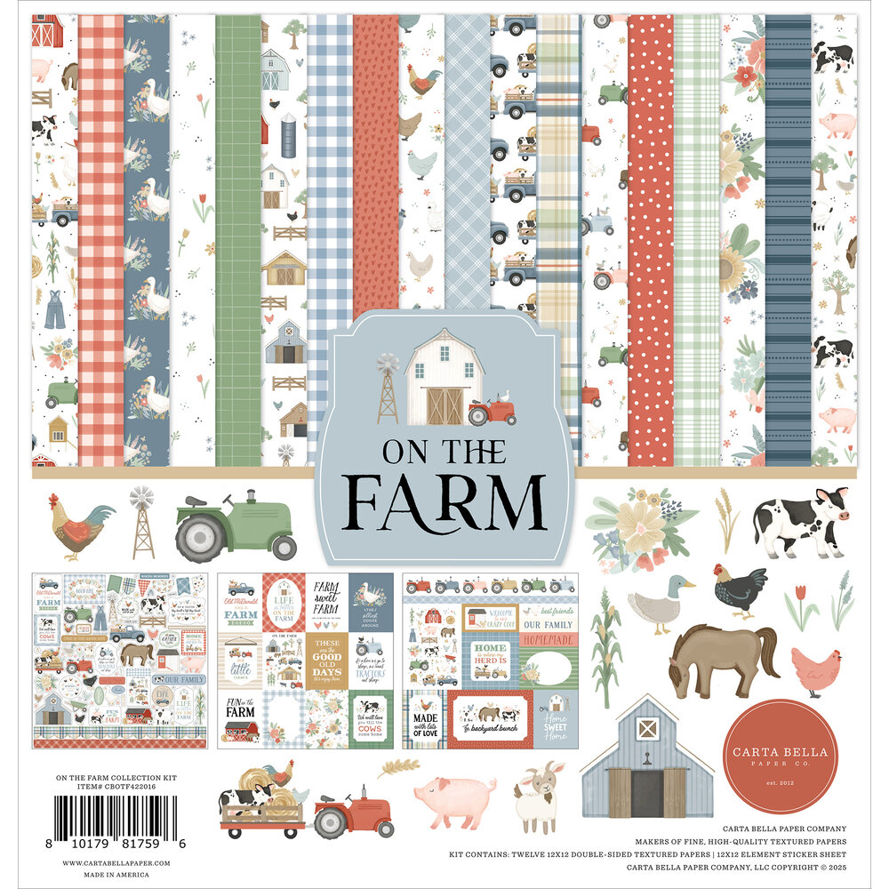 Carta Bella On The Farm 12x12 Inch Collection Kit (CBOTF422016) - Paperpads.nl