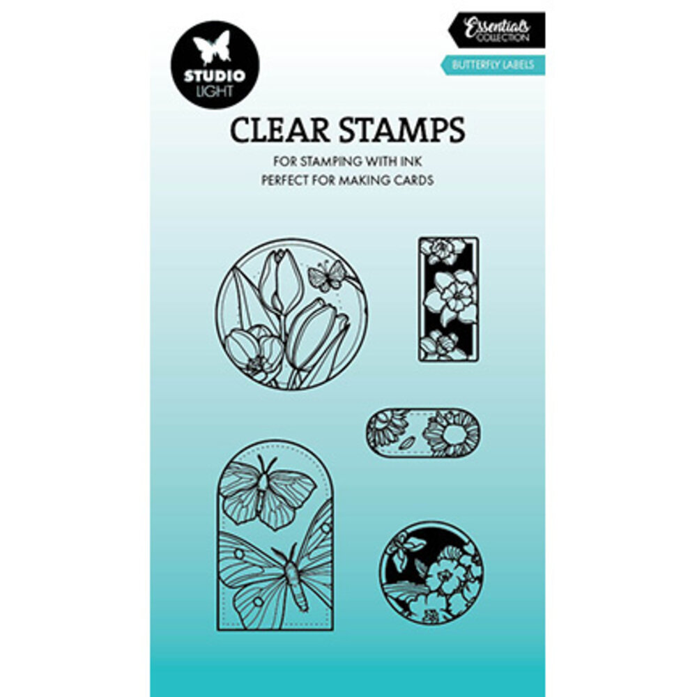 Studio Light Essentials Clear Stamps Butterfly Labels (SL-ES-STAMP812 ...