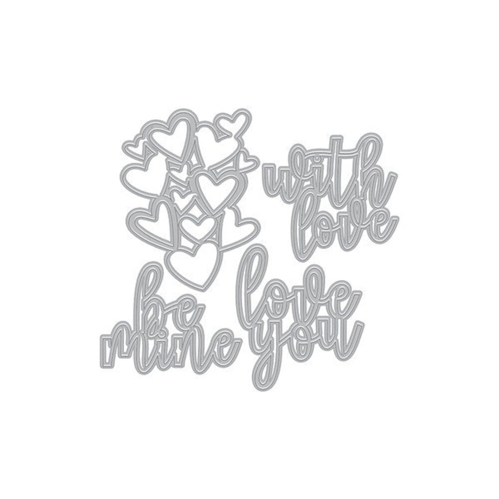 Hero Arts Love Notes Love & Hearts Fancy Dies (DF244) - Paperpads.nl
