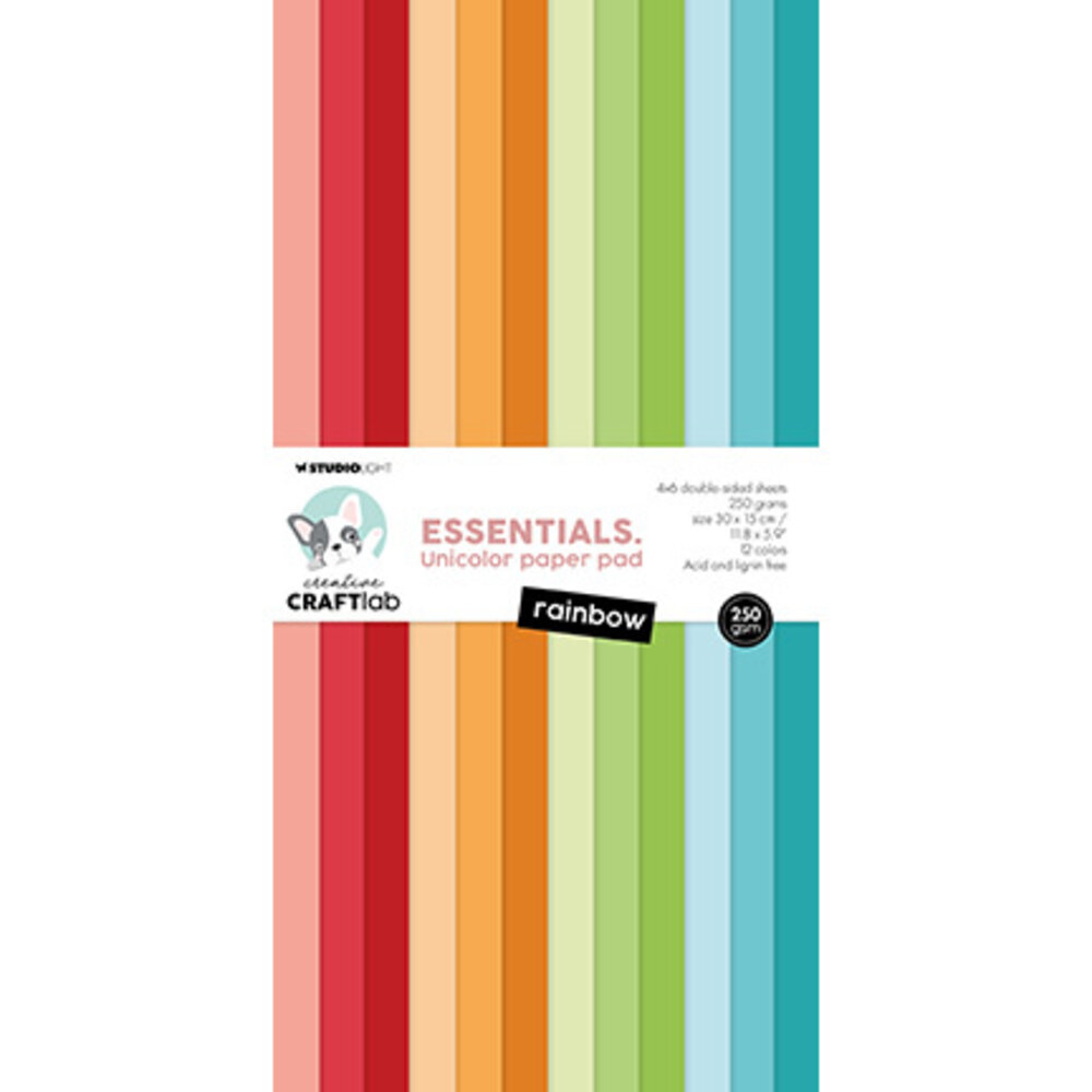 Creative Craftlab Essentials Rainbow Slimline Unicolor Paper Pad (CCL ...