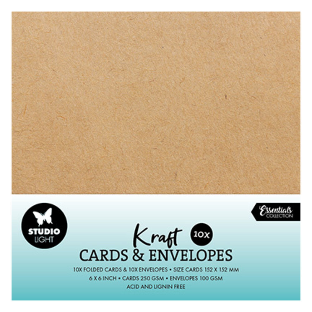 Studio Light Consumables 6x6 Inch Cards & Envelopes Kraft (SL-CO-CE12 ...