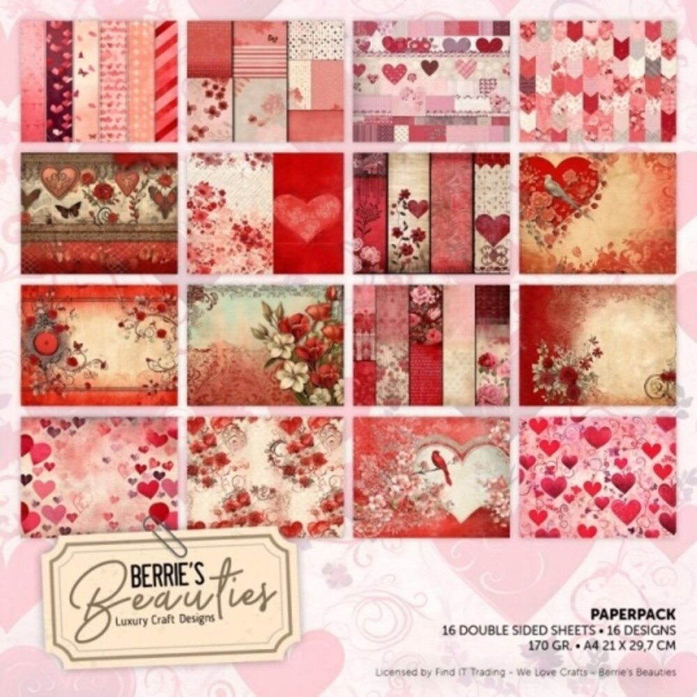 Berrie's Beauties Love A4 Paper Pack (BB-PPA4-10007) - Paperpads.nl