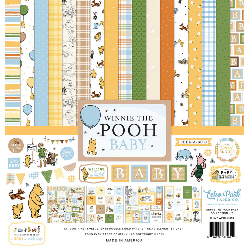 Echo Park Winnie The Pooh Baby 12x12 Inch Collection Kit (WPB442016 ...