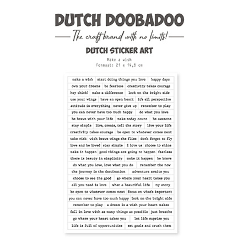 Dutch Doobadoo Dutch Sticker Art A5 Make A Wish (491.200.035 ...