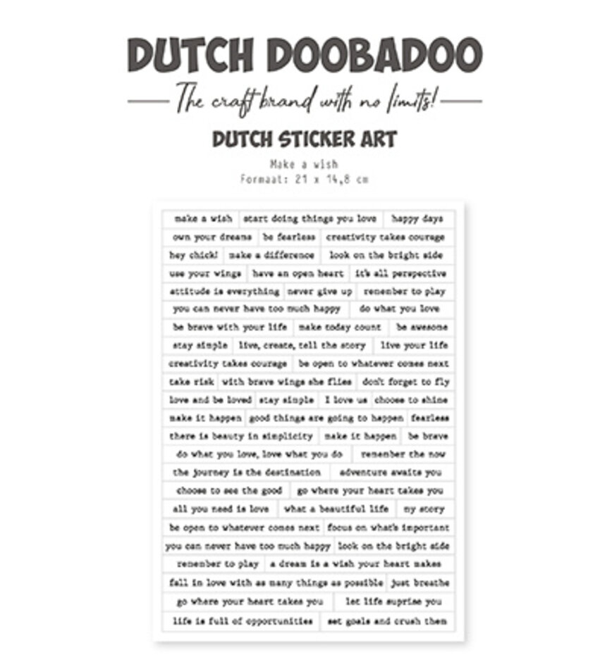 Dutch Doobadoo Dutch Sticker Art A5 Make A Wish (491.200.035 ...