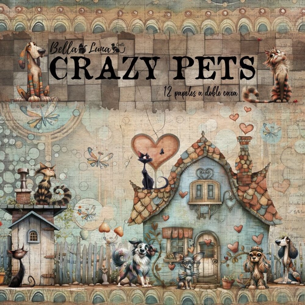 BellaLuna Crafts Crazy Pets 8x8 Inch Collection Pack (BLC-0055/S) - Paperpads.nl