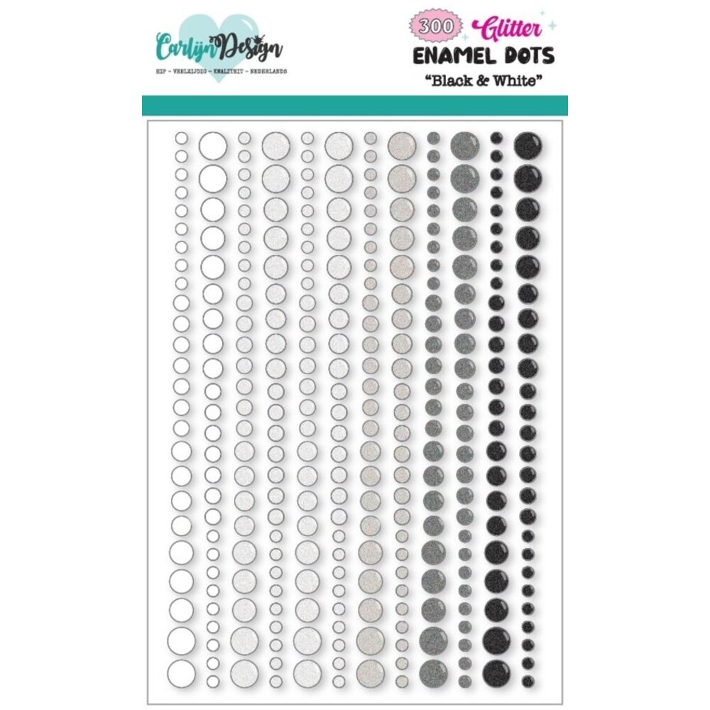 CarlijnDesign Glitter Enamel Dots Basics (CDED-0004) - Paperpads.nl