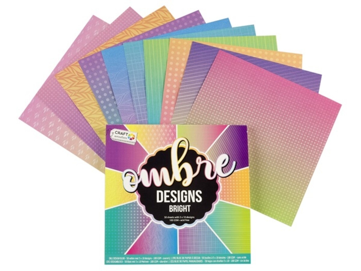 Craft Sensations Ombre Designs Bright Pattern 15,2 x 15,2 cm 100 Grams ...