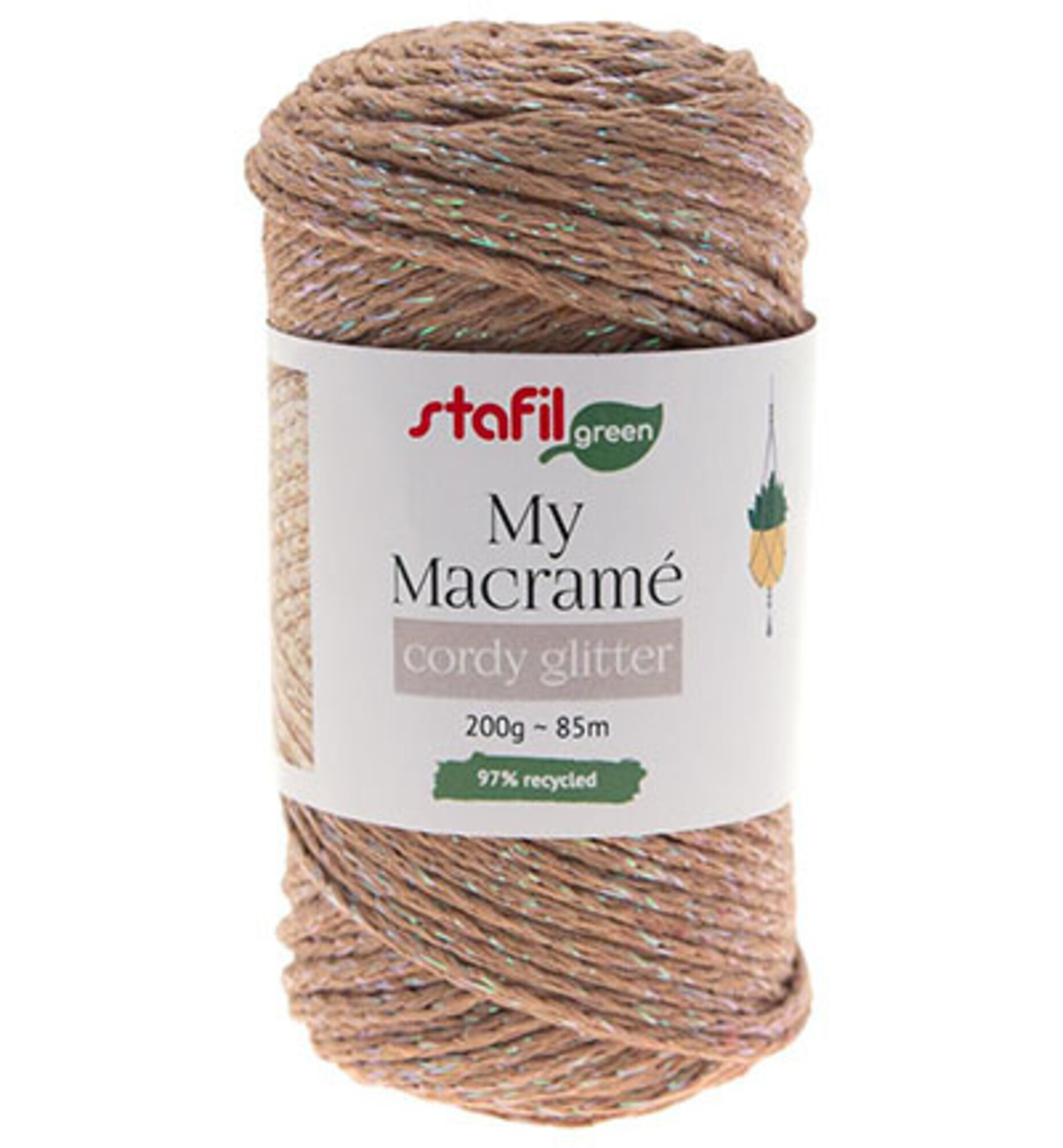 Stafil Macramé Cordy Glitter Camel (108064-04) - Paperpads.nl