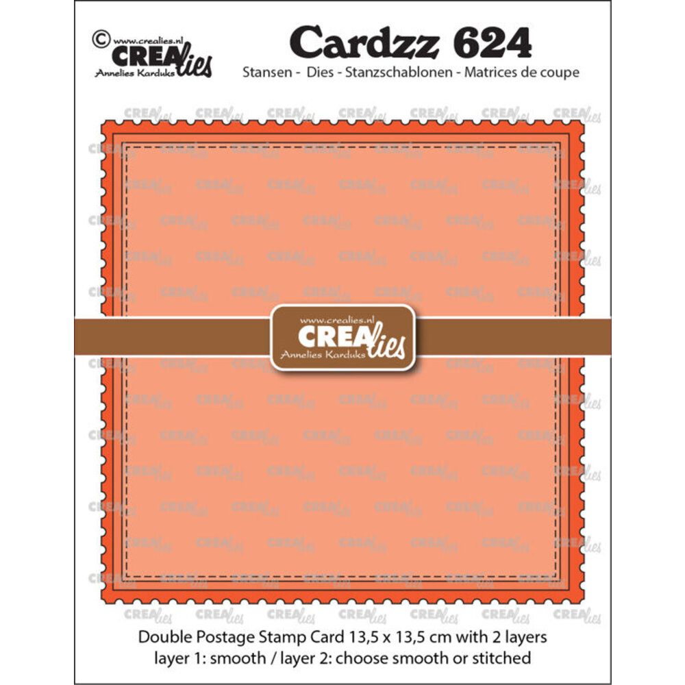 Crealies Cardzz Dies Double Postage Stamp Card Square (CLCZ624 ...
