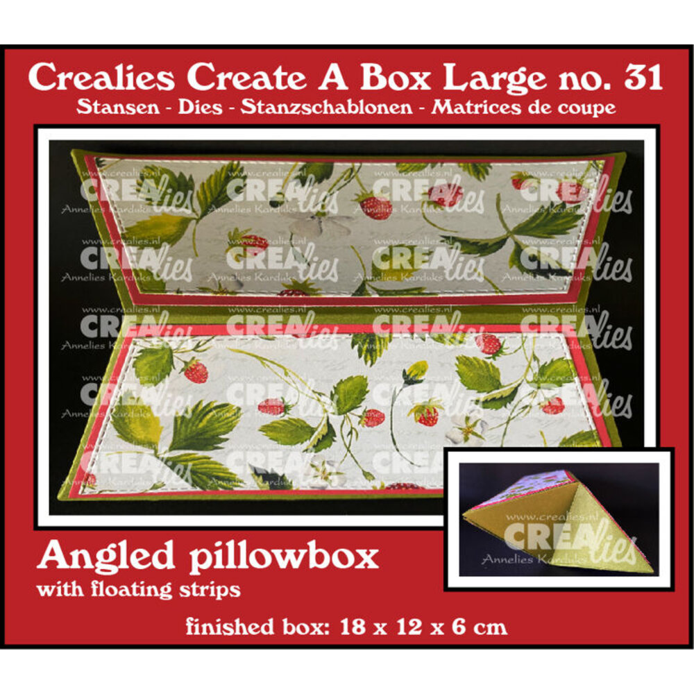 Crealies Create A Box Dies Angled Pillowbox Large Floating Strips (CCA ...